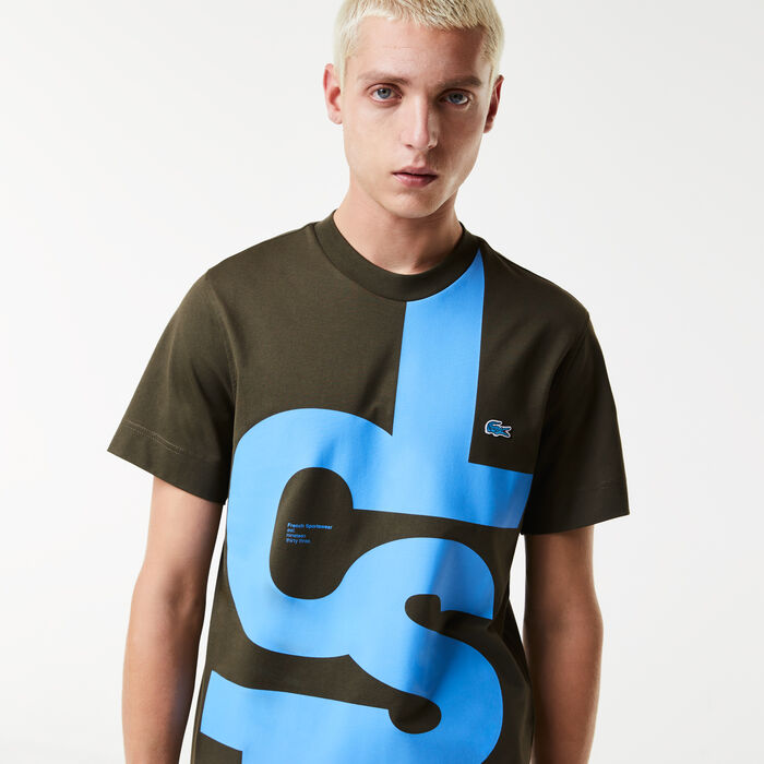 Buy Men's Regular Fit Contrast Lettering Cotton T-Shirt | Lacoste SA