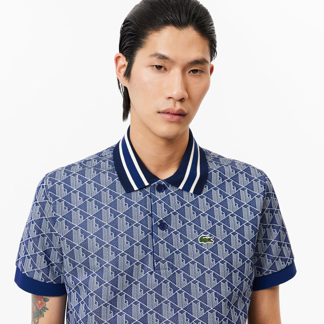 Buy Classic Fit Monogram Jacquard Polo Shirt | Lacoste SA