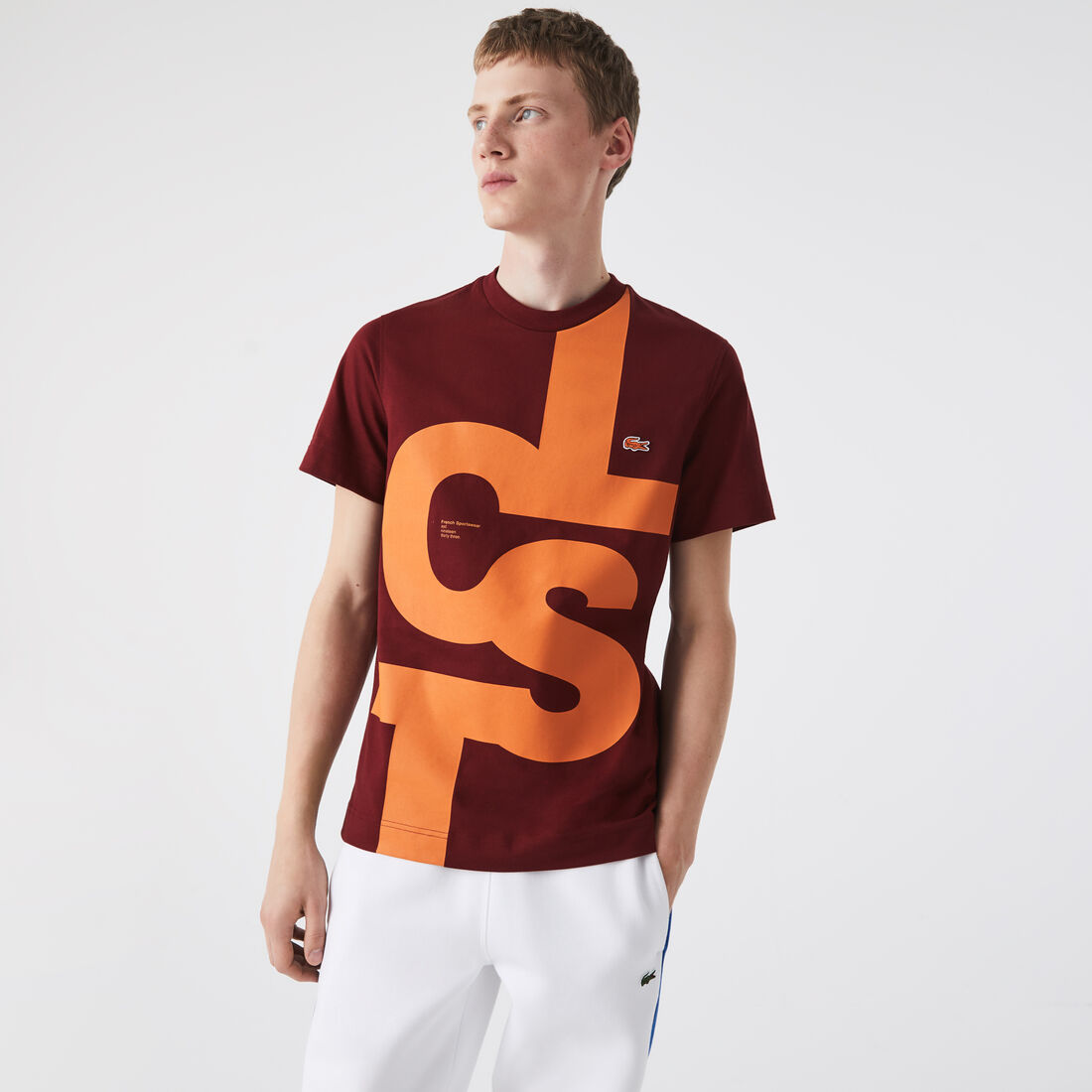 Buy Men's Regular Fit Contrast Lettering Cotton T-Shirt | Lacoste SA