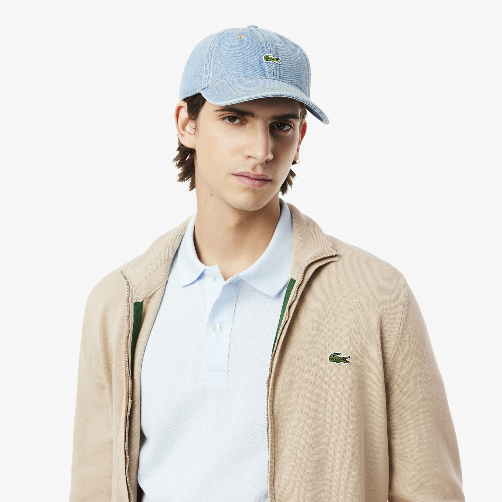 Zipped High Neck Cotton Sweater | Lacoste SA